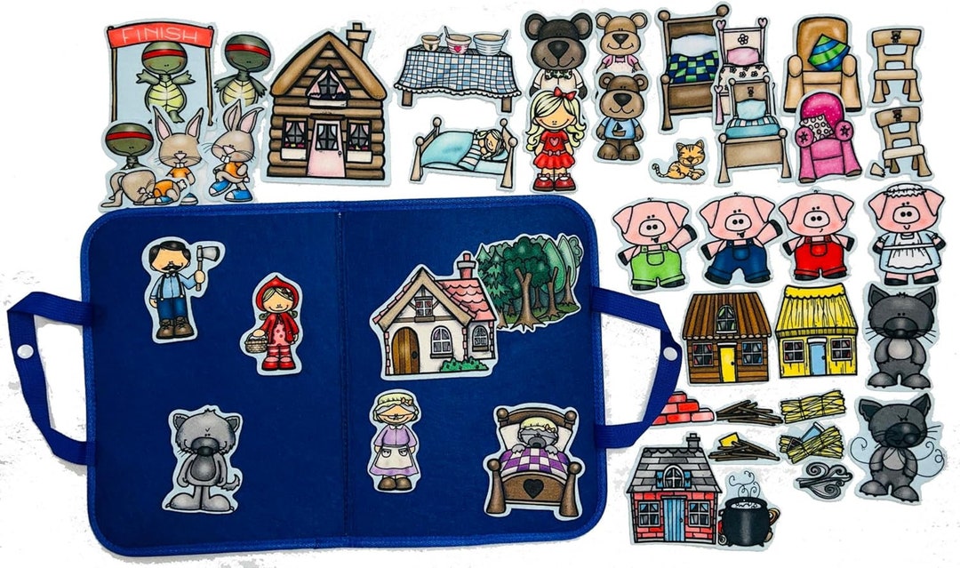 Goldilocks Three Bears Little Pigs Red Riding Hood Tortoise Hare Felt ...