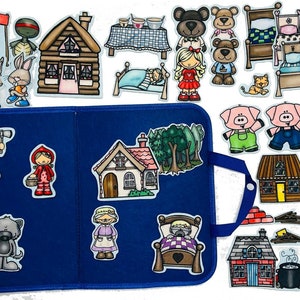 Goldilocks Three Bears Little Pigs Red Riding Hood Tortoise Hare Felt ...