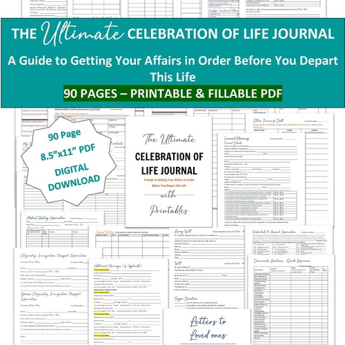 The Ultimate CELEBRATION OF LIFE Journal A Guide to Getting - Etsy