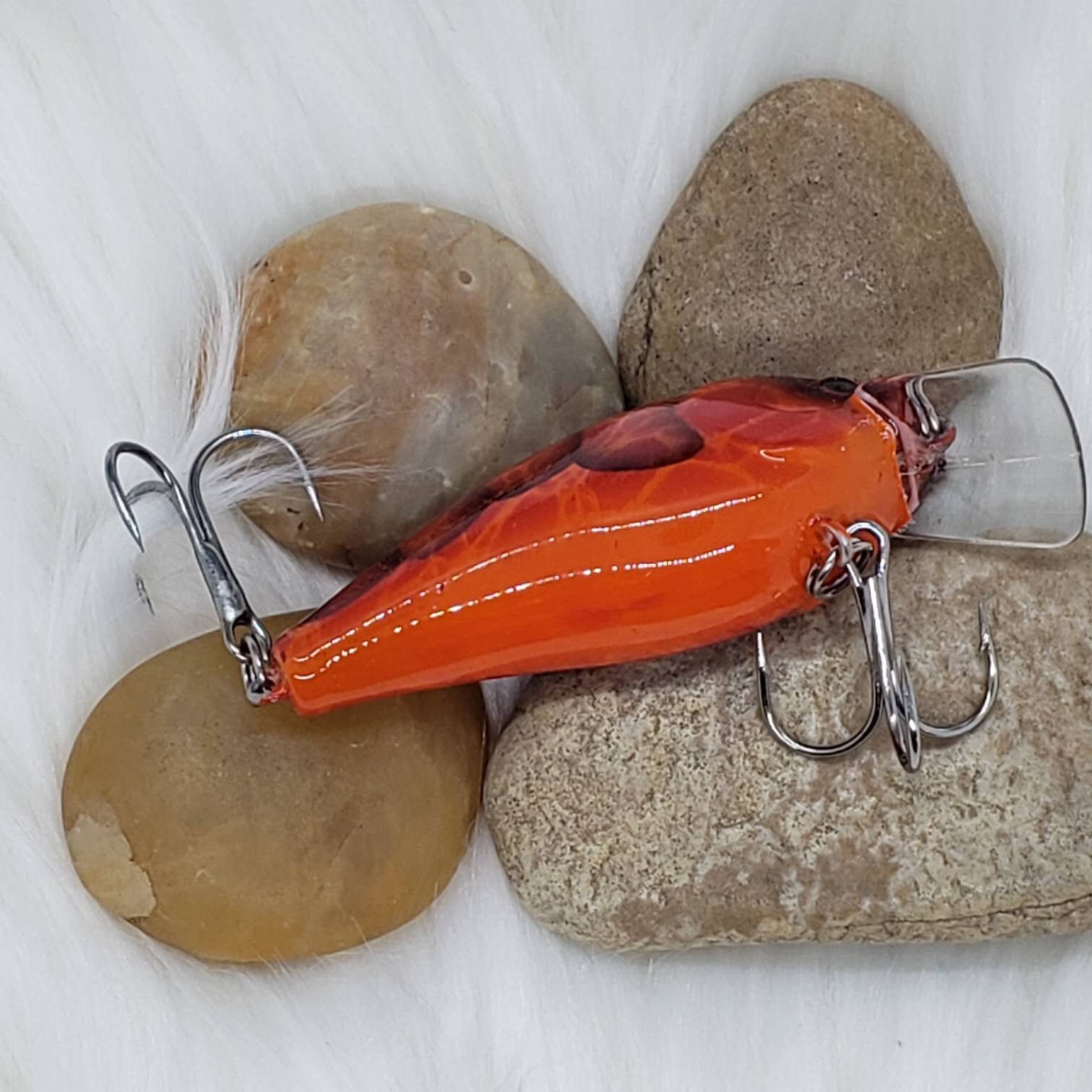 Flaming Craw custom painted lure. Bass fishing lures Craw | Etsy