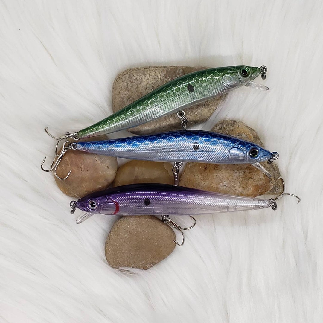 Suspending Jerk Bait Custom Fishing Lure. Clear Shad Series, Royal Shad ...