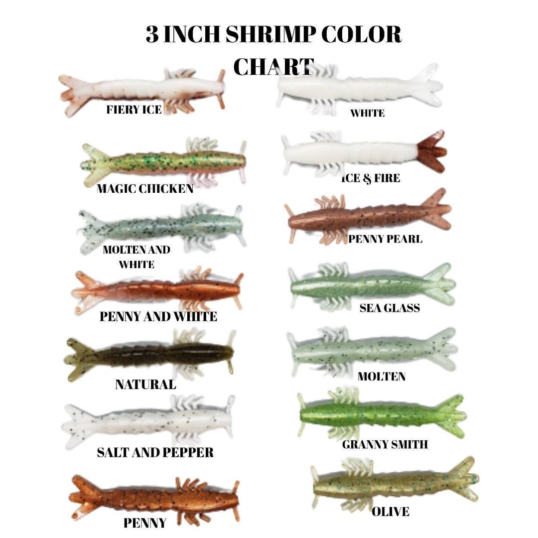 Soft Plastic Shrimp, 3 Inch Choose Your Custom Color. Saltwater Fishing ...