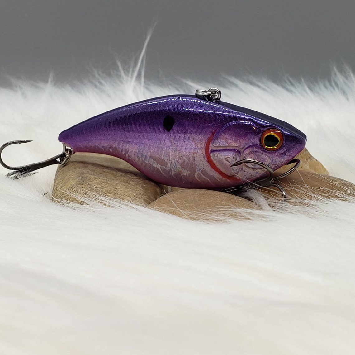 Purple holographic lipless crankbait. Fishing lure bass | Etsy