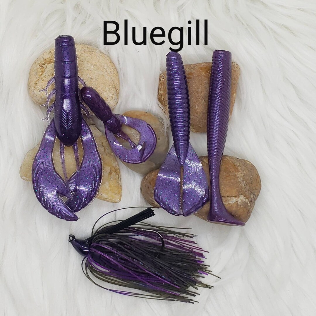 Bluegill Swim Jig With Trailers. Custom Non Fading Bass Fishing Lures ...
