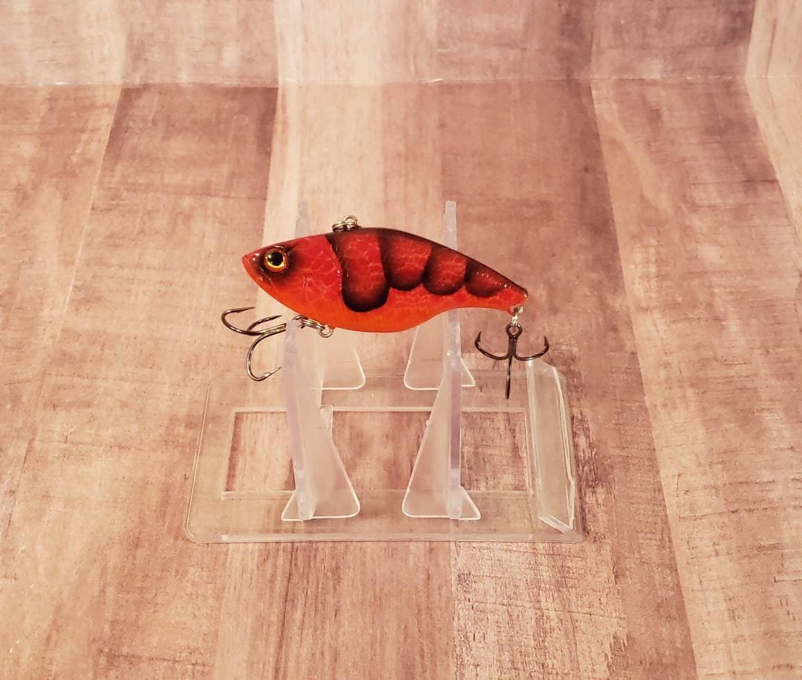 Flaming Craw custom painted lure. Bass fishing lures Craw | Etsy