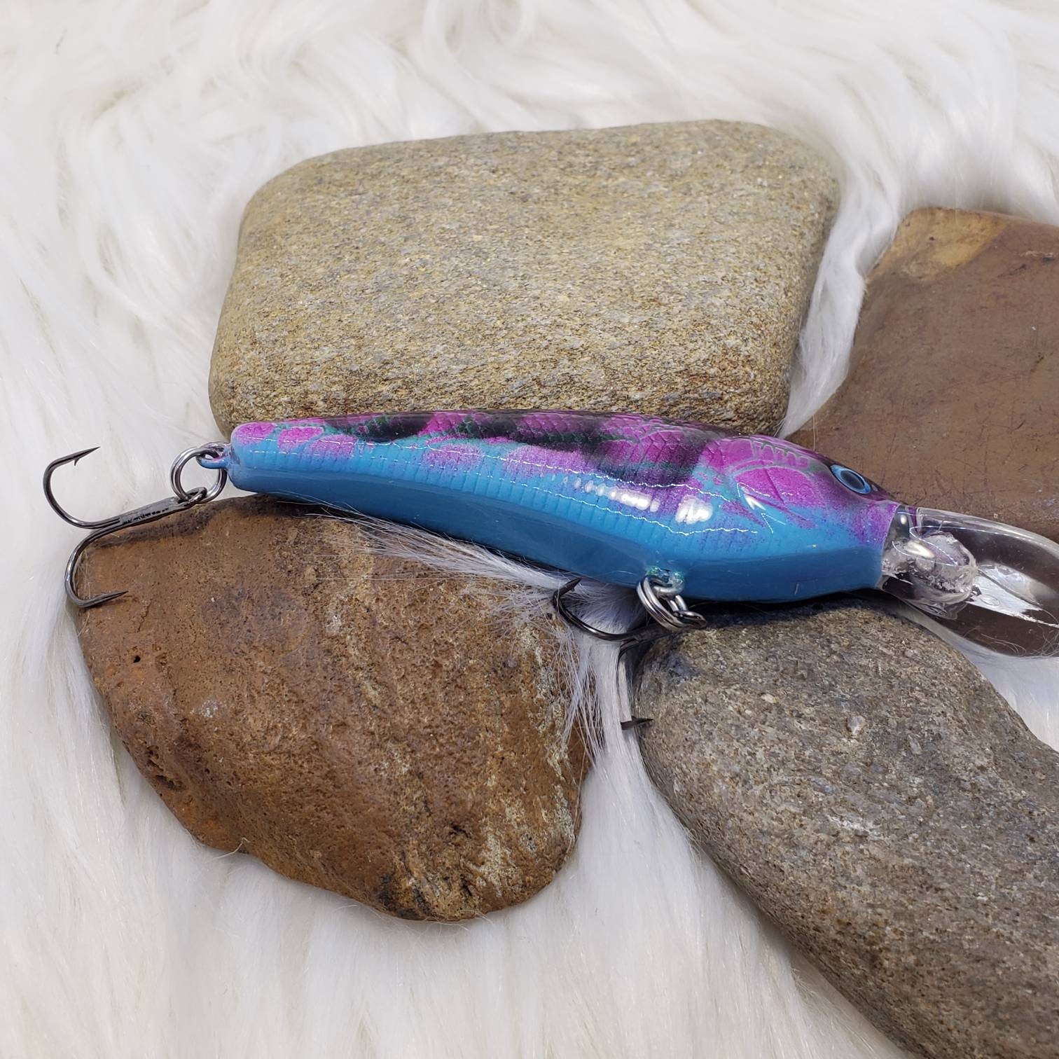 Grape Rush Purple Blue and Black Custom Painted Crankbait. | Etsy