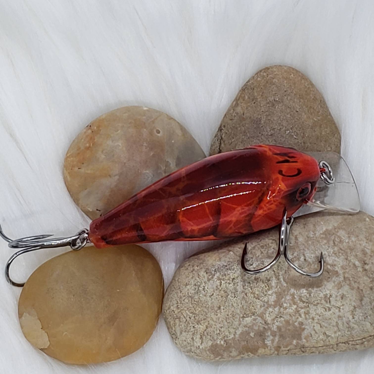 Flaming Craw custom painted lure. Bass fishing lures Craw | Etsy