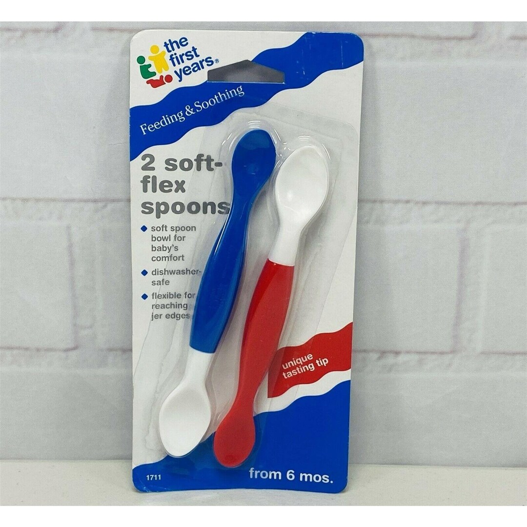 1993 the First Years Feeding & Soothing 2 Soft Flex Spoons NOS - Etsy
