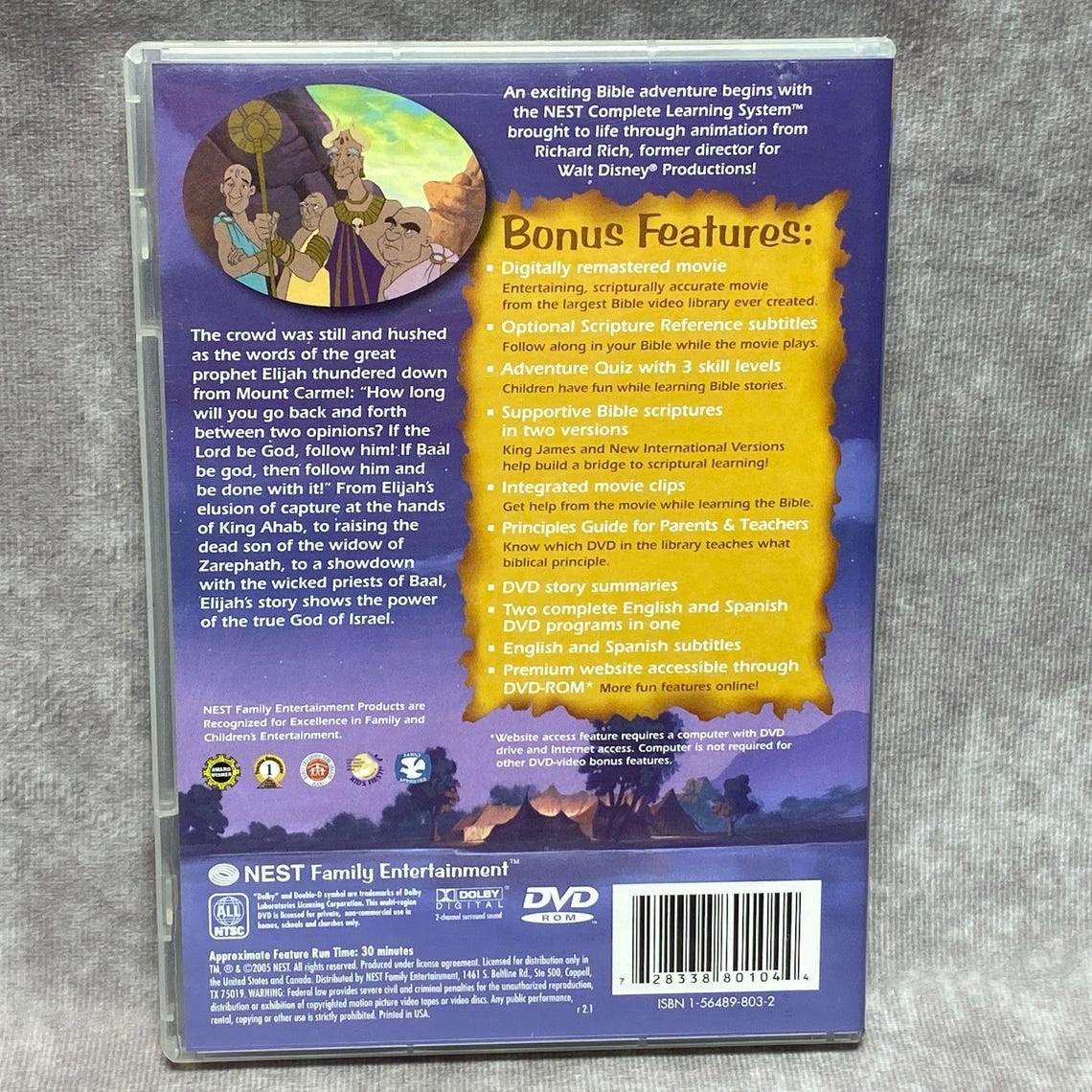 The Animated Stories From the Bible: Elijah DVD Nest 2005 - Etsy