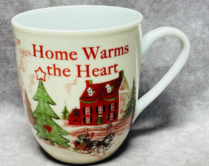 Fitz & Floyd Ceramic Mug "home Warms the Heart" Holiday Design 12oz - Etsy