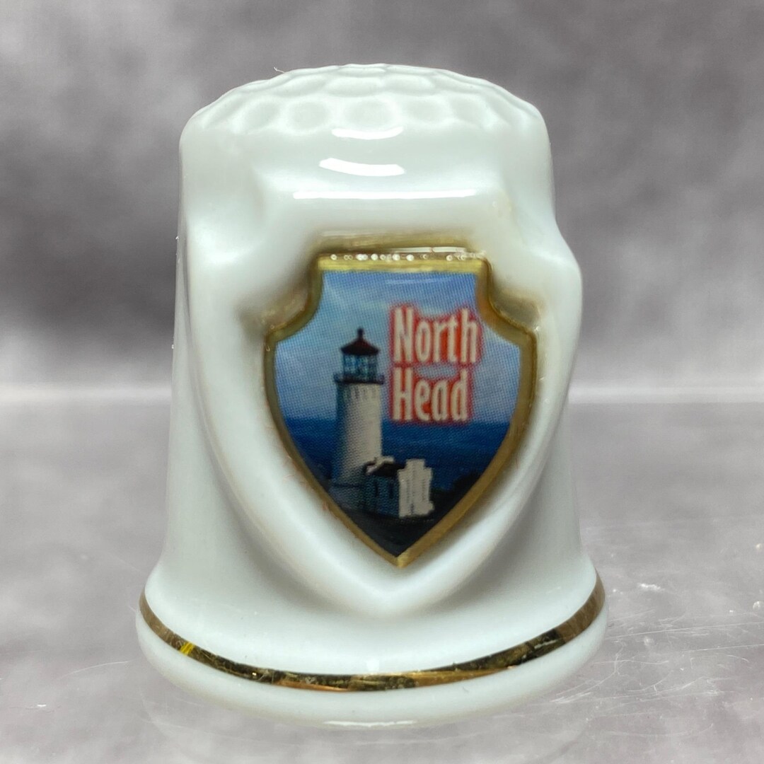 Vintage North Head Lighthouse Porcelain Thimble With Gold Trim ...