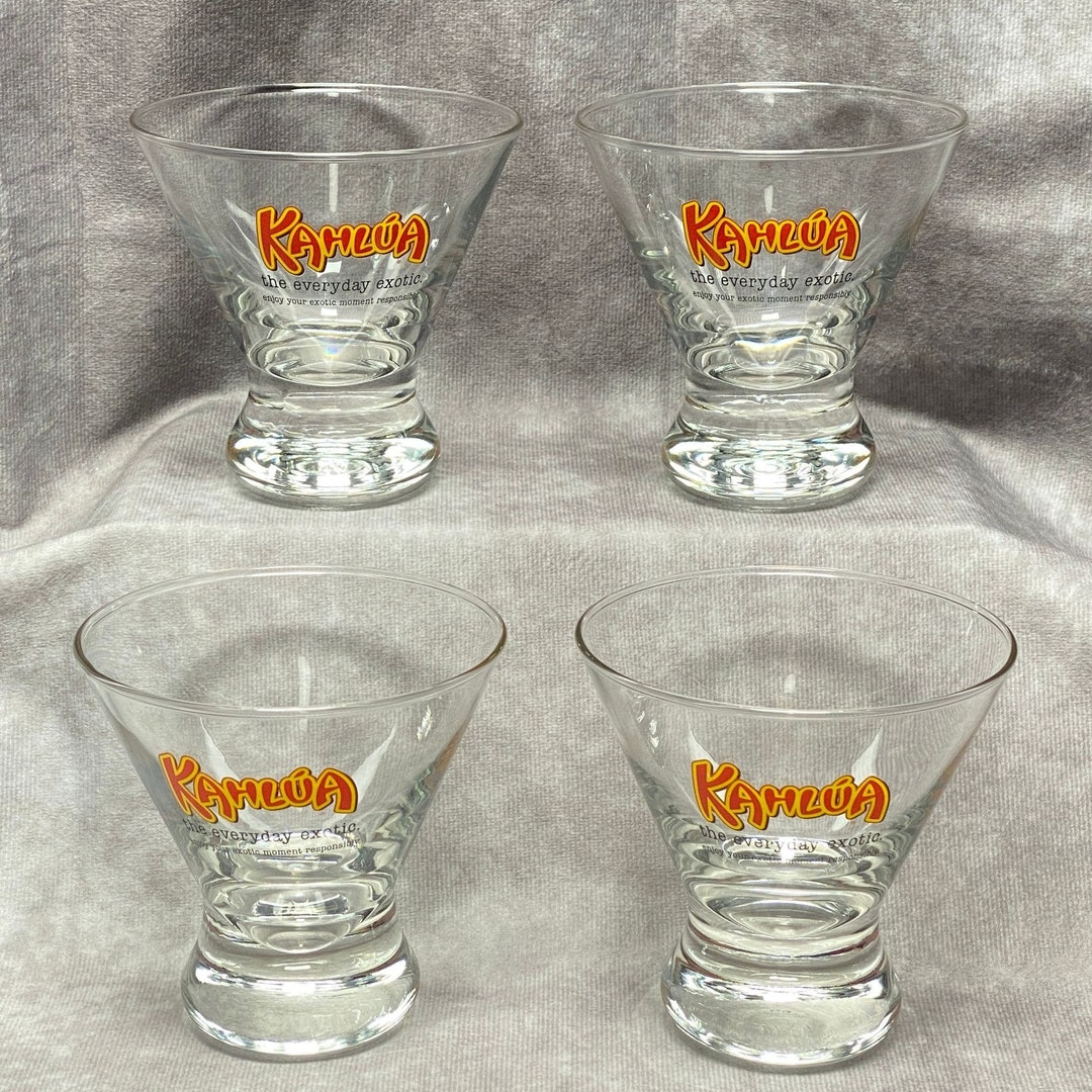 KAHLUA Cocktail Glasses Set of 4 the Everyday Exotic Cone Shape Glass ...