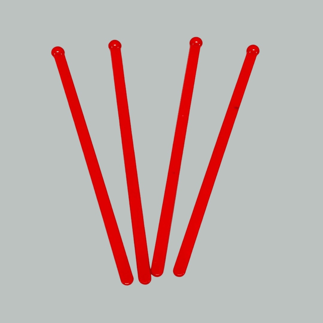 Vintage Red 6" Beverage Stir Swizzle Sticks Set of 4 - Etsy
