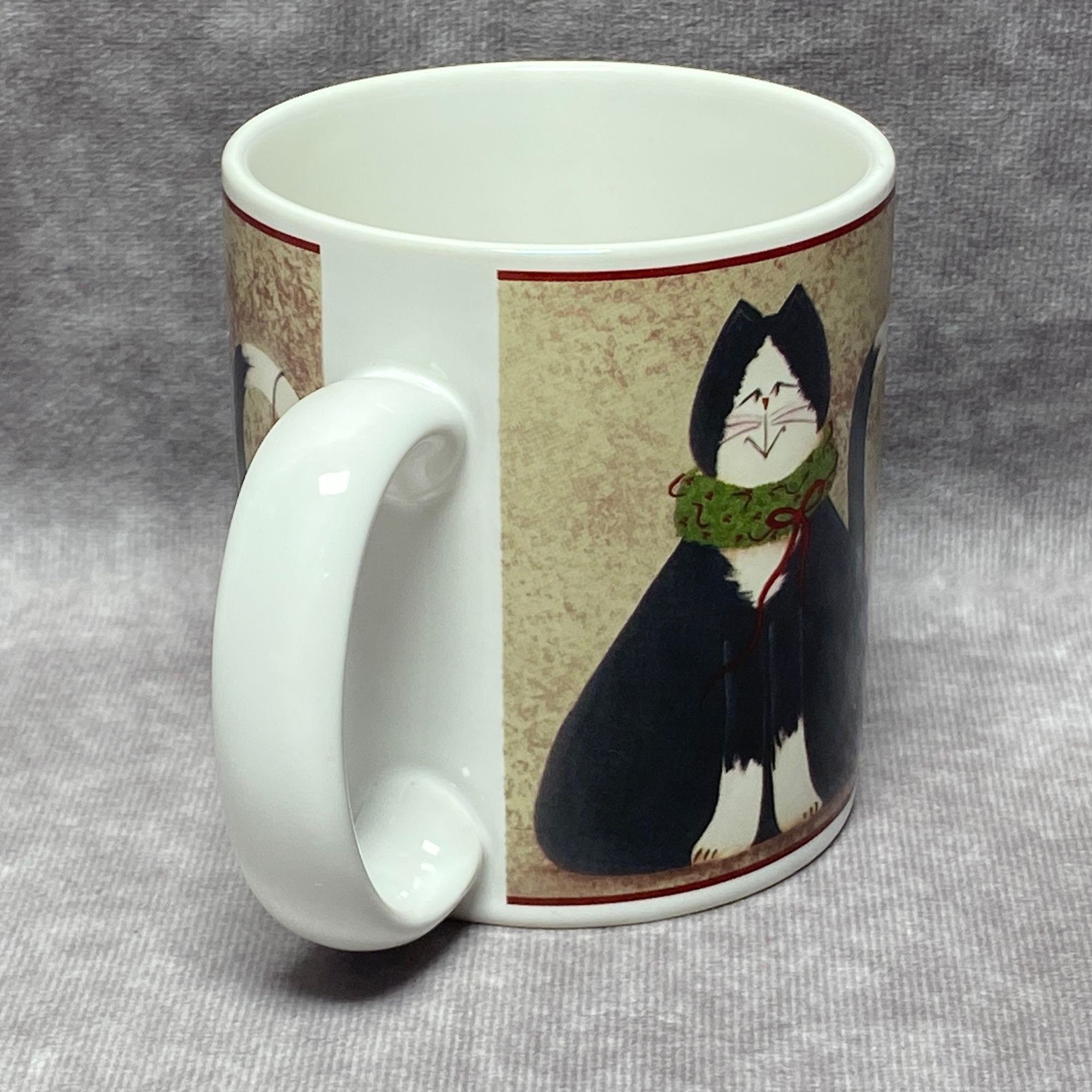 Christmas Cat by Sakura Fiddlestix Coffee Mug Tea Cup Wreath Collar ...