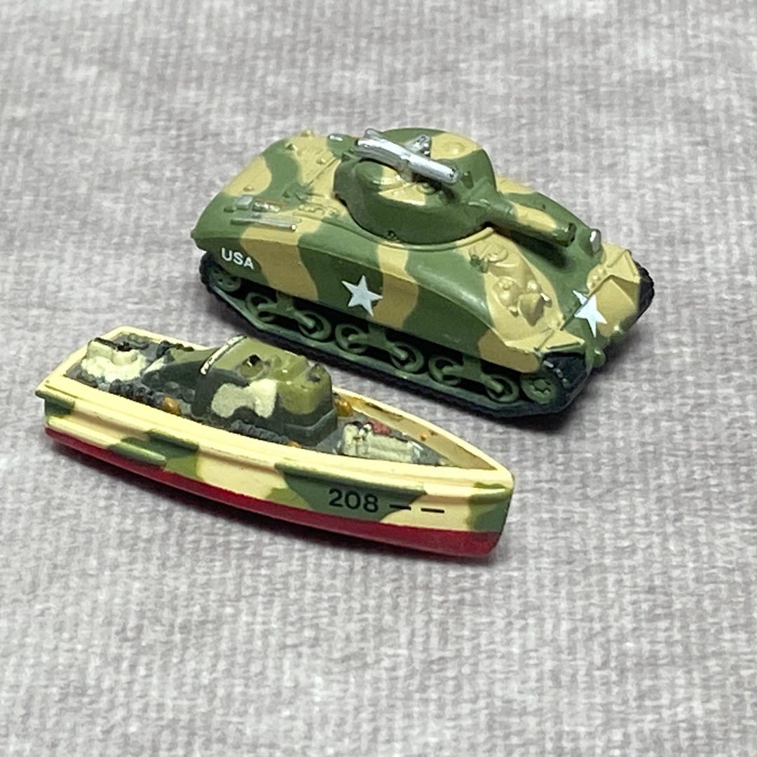Micro Machines PT Boat & Sherman Tank 1987 Galoob Mini Military Models ...