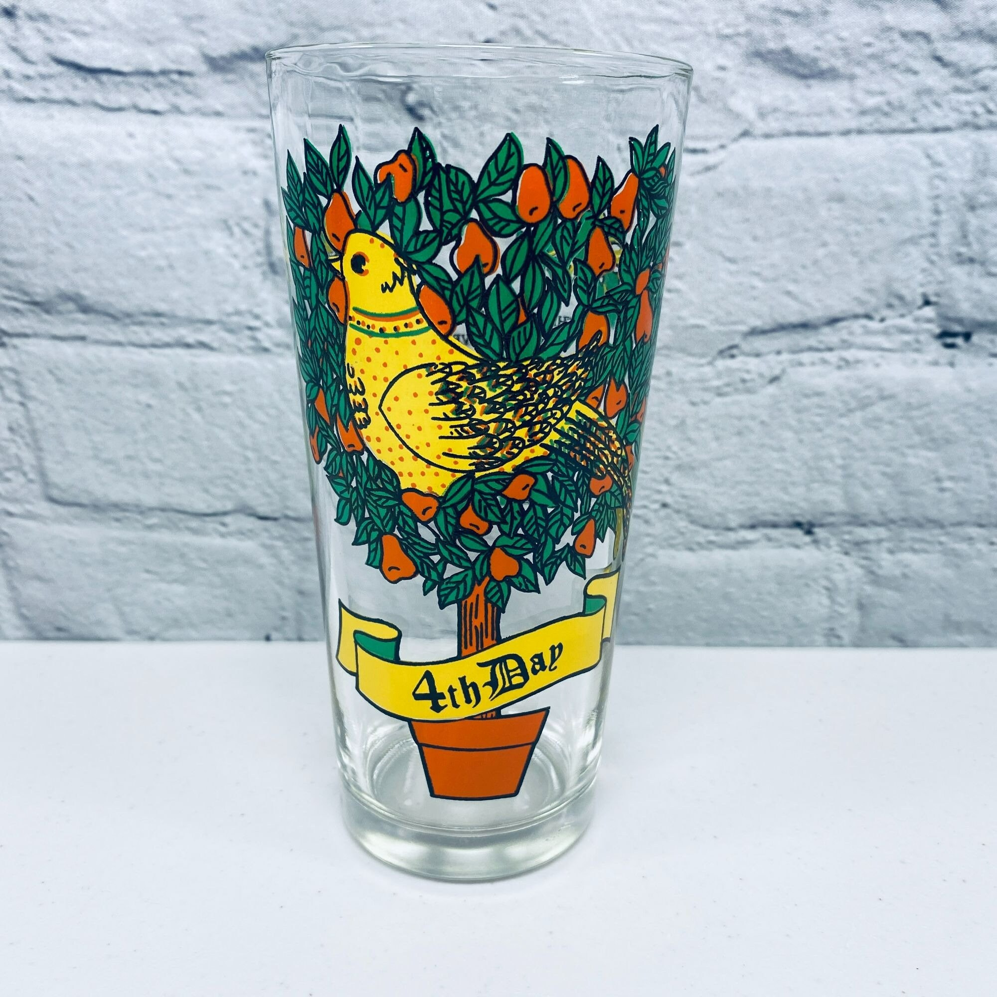 12 Days of Christmas Four Colly Birds Glass Tumbler by TS&T - Etsy