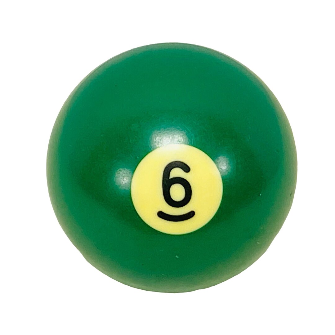 Vintage Replacement Billiard Pool Solid Green Number 6 Ball 2.25 ...