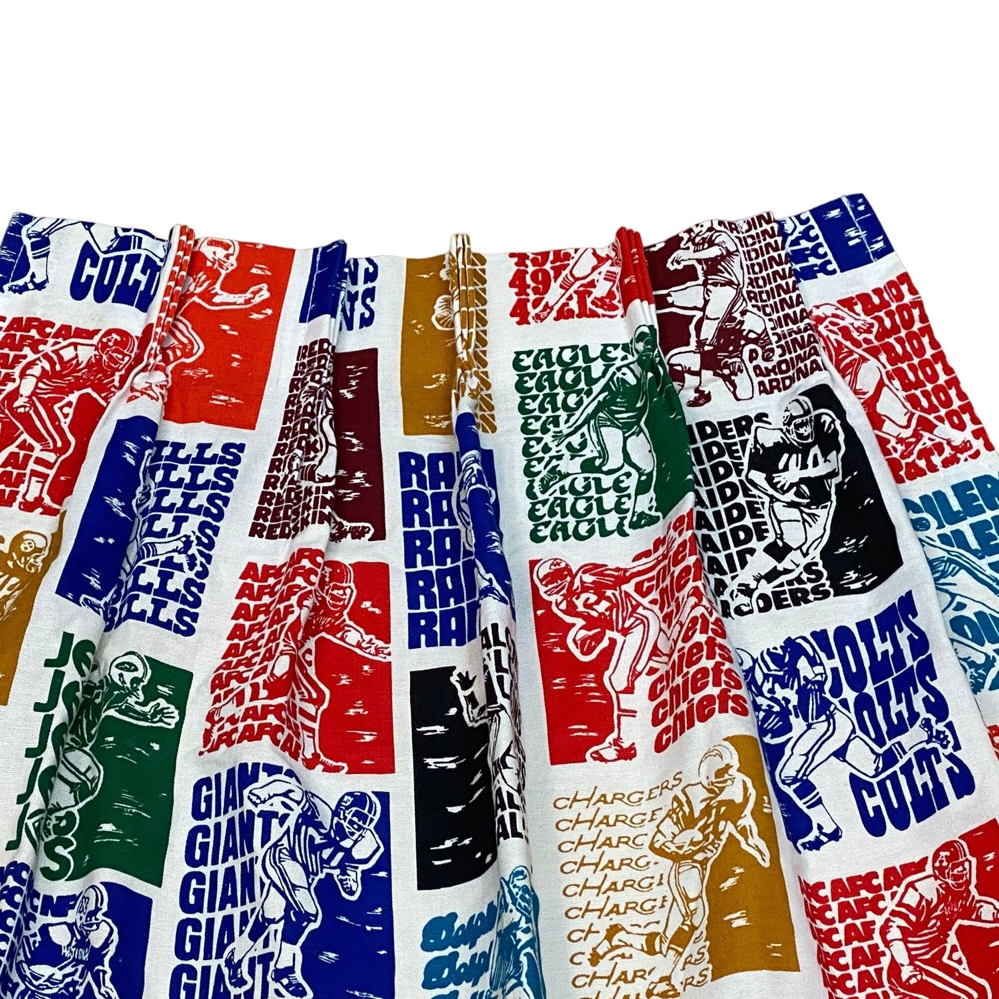 Vintage 3PC NFL Football Theme Window Curtains Sears Perma-prest - Etsy