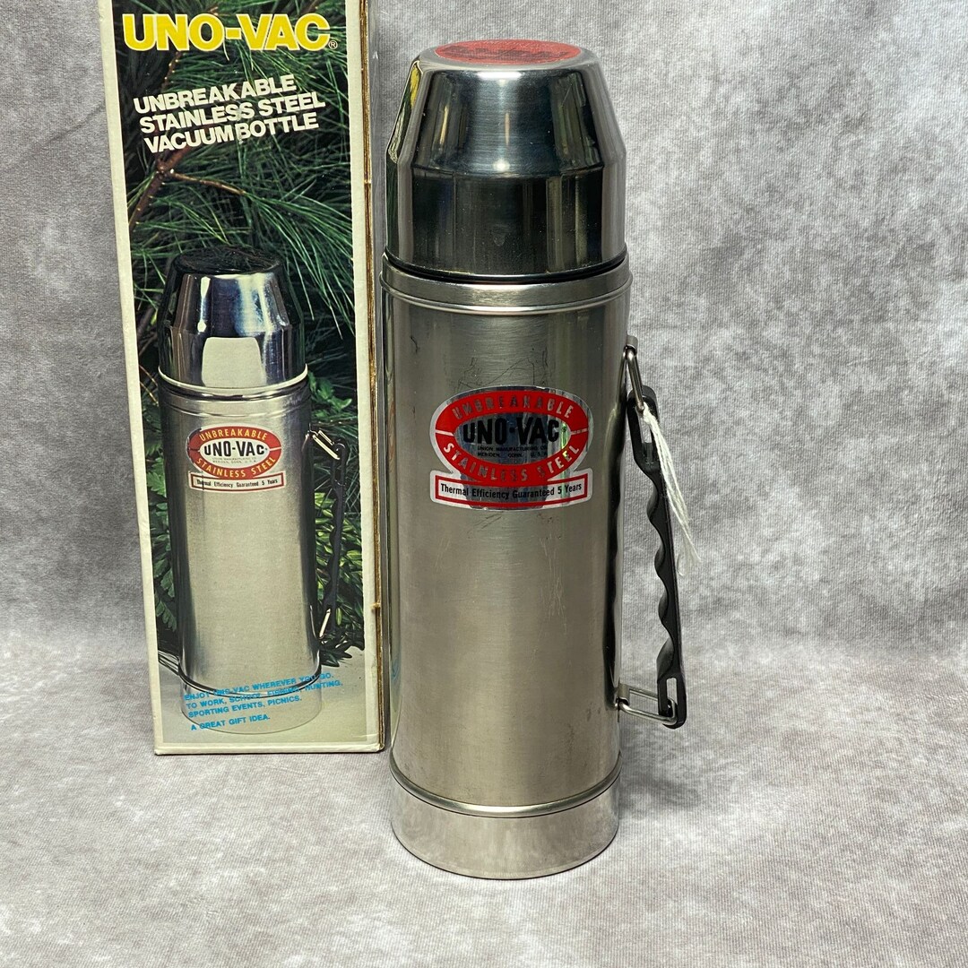 Vintage Uno-vac Unbreakable Stainless Steel Vacuum Bottle Thermos 1QT ...