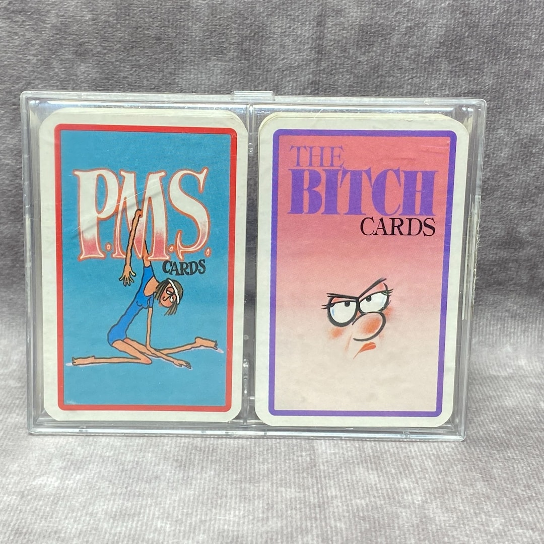 2 Decks Humorous PMS Playing Cards Women Woman Vintage Novelty Ivory ...