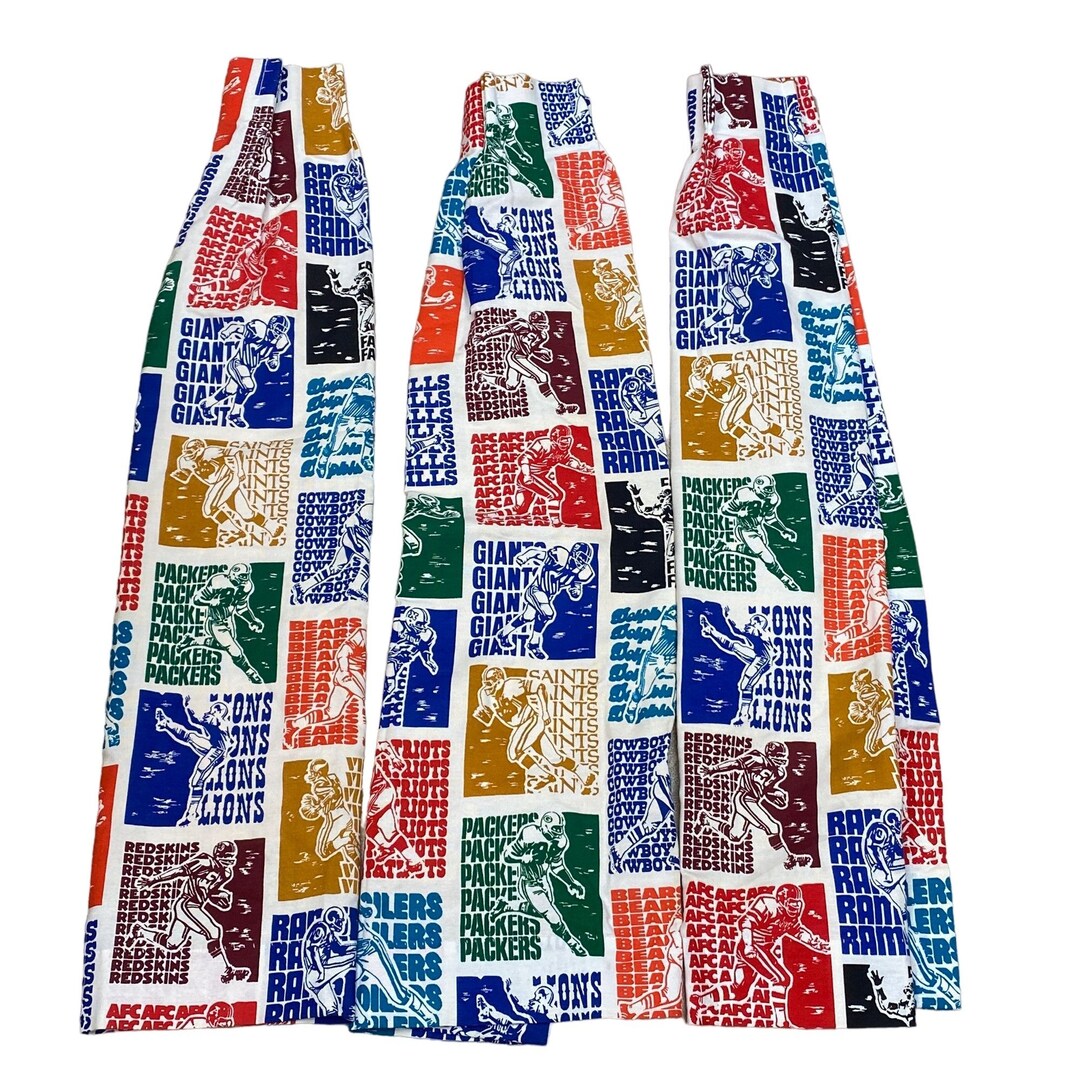 Vintage 3PC NFL Football Theme Window Curtains Sears Perma-prest - Etsy