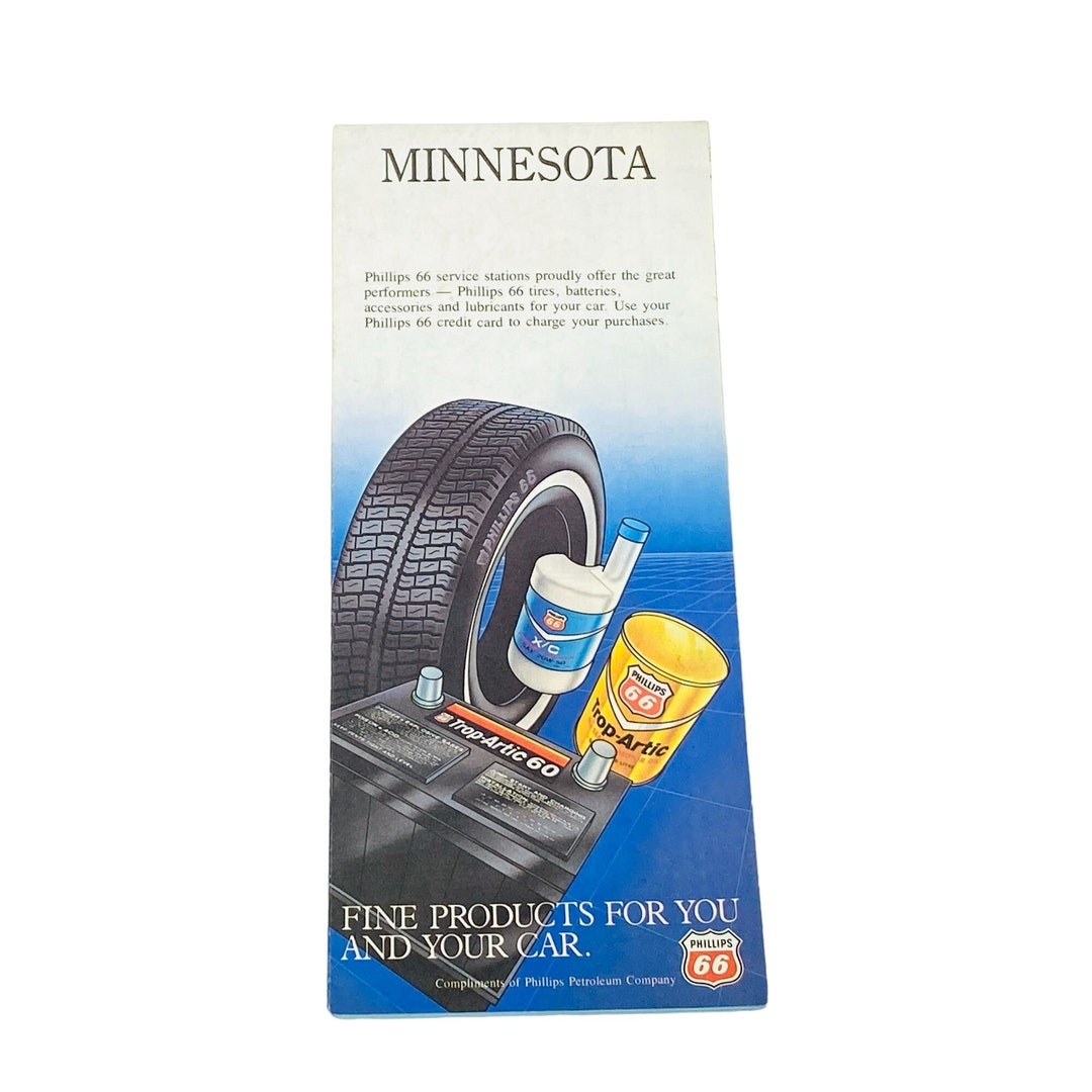 Vintage 1980s Phillips 66 Minnesota Road Map Minneapolis ST. Paul and ...