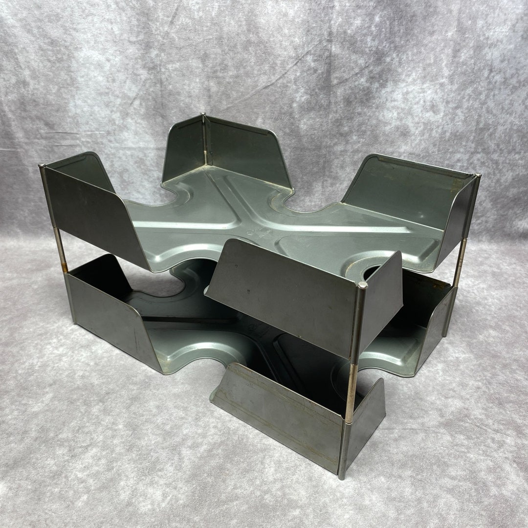 Vintage Y & E Metal Desk Tray Organizer - Retro Office Storage - Etsy