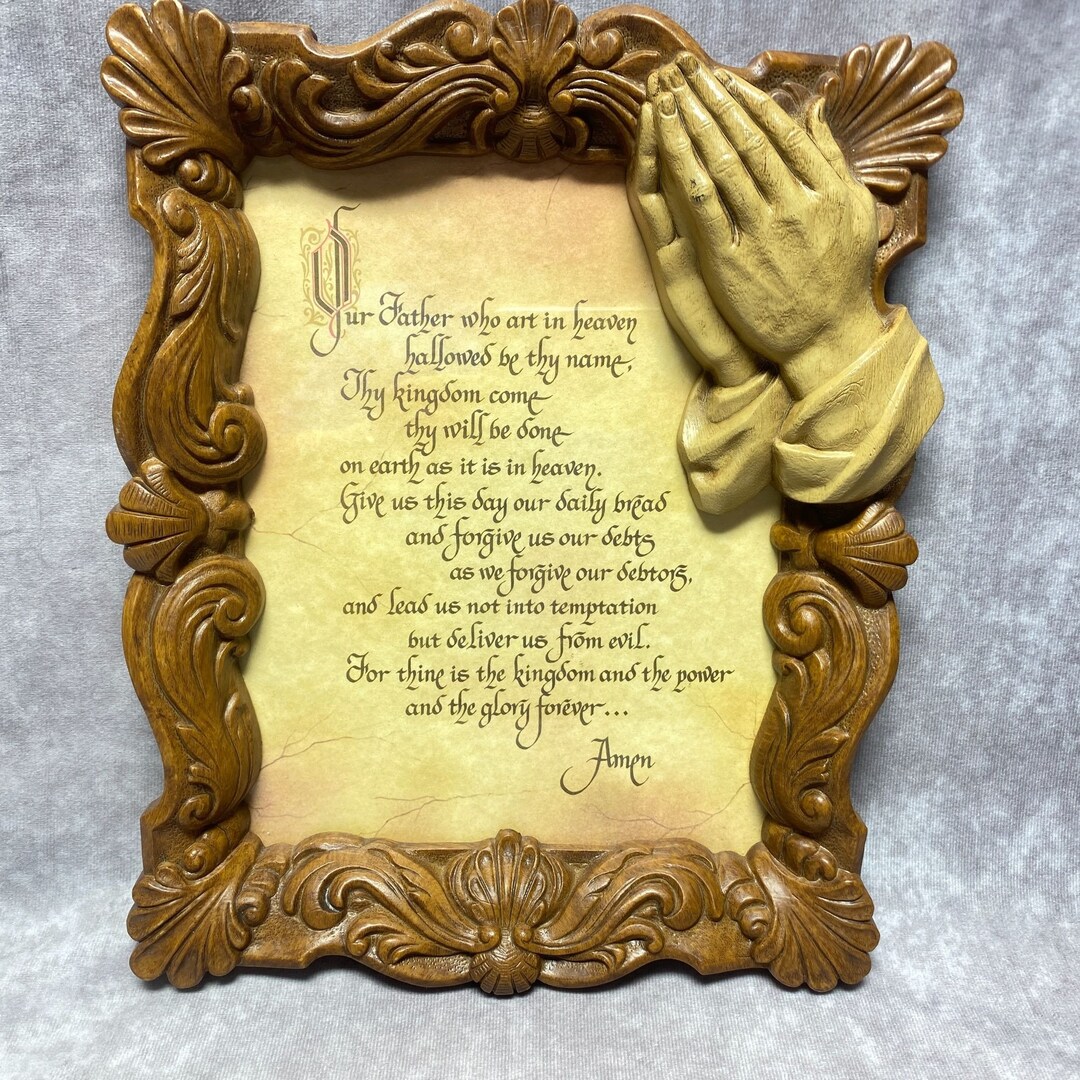 Vintage the Lords Prayer 3D Praying Hands Swag Burwood Wall Decor ...