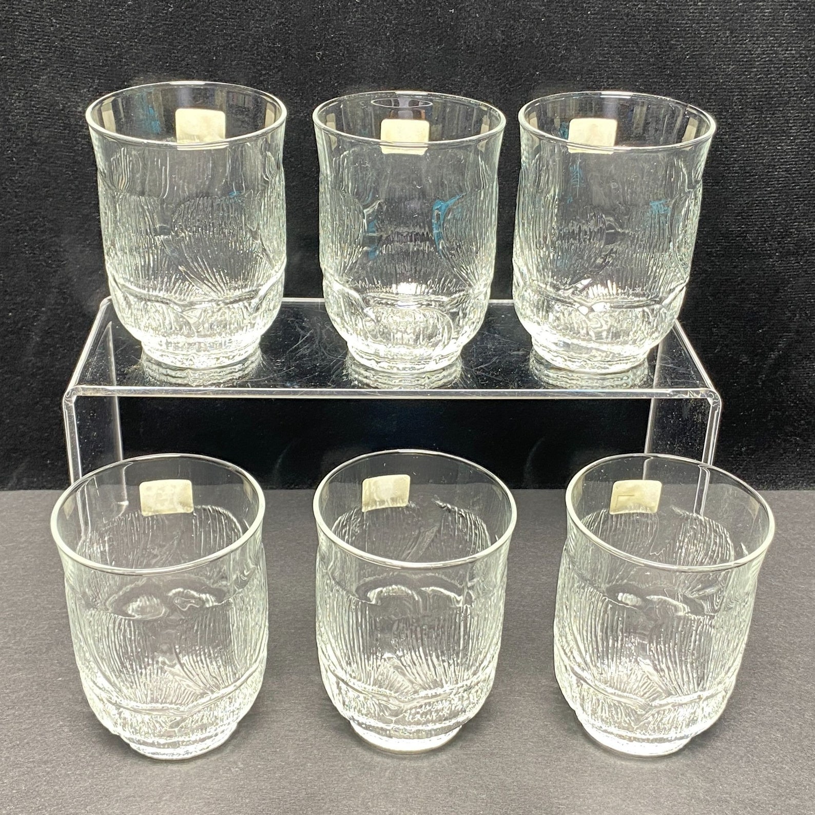 Vintage Arcoroc Set of 6 Heat Resistant Glassware - 7 Oz Textured ...