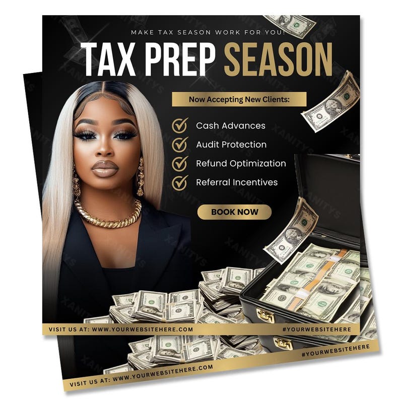 Tax Flyer Canva Template, Tax Preparation Marketing - Etsy