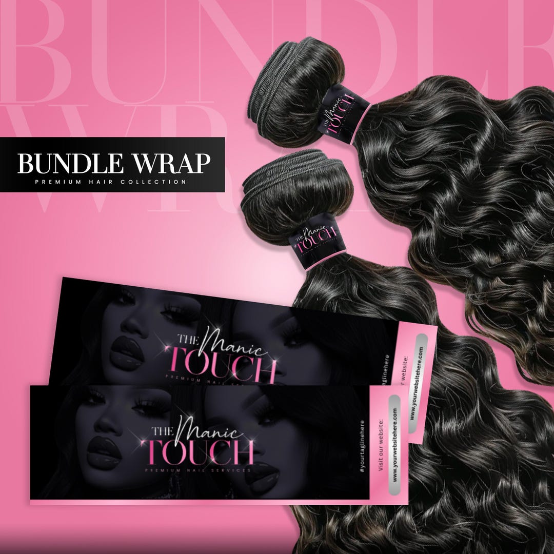 Hair Bundle Wraps, Bundle Wrap Templates, Bundle Labels, Hair ...
