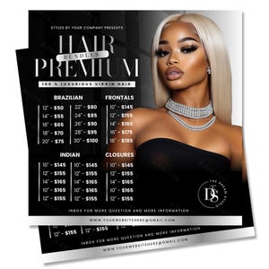 Hair Price List Flyer, Bundle Deals Flyer, Canva Hair Template, DIY ...