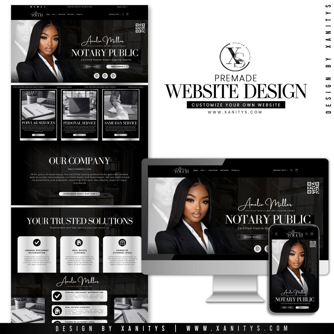 Notary Website, Notary Public Website Template, Canva Notary, Notary ...