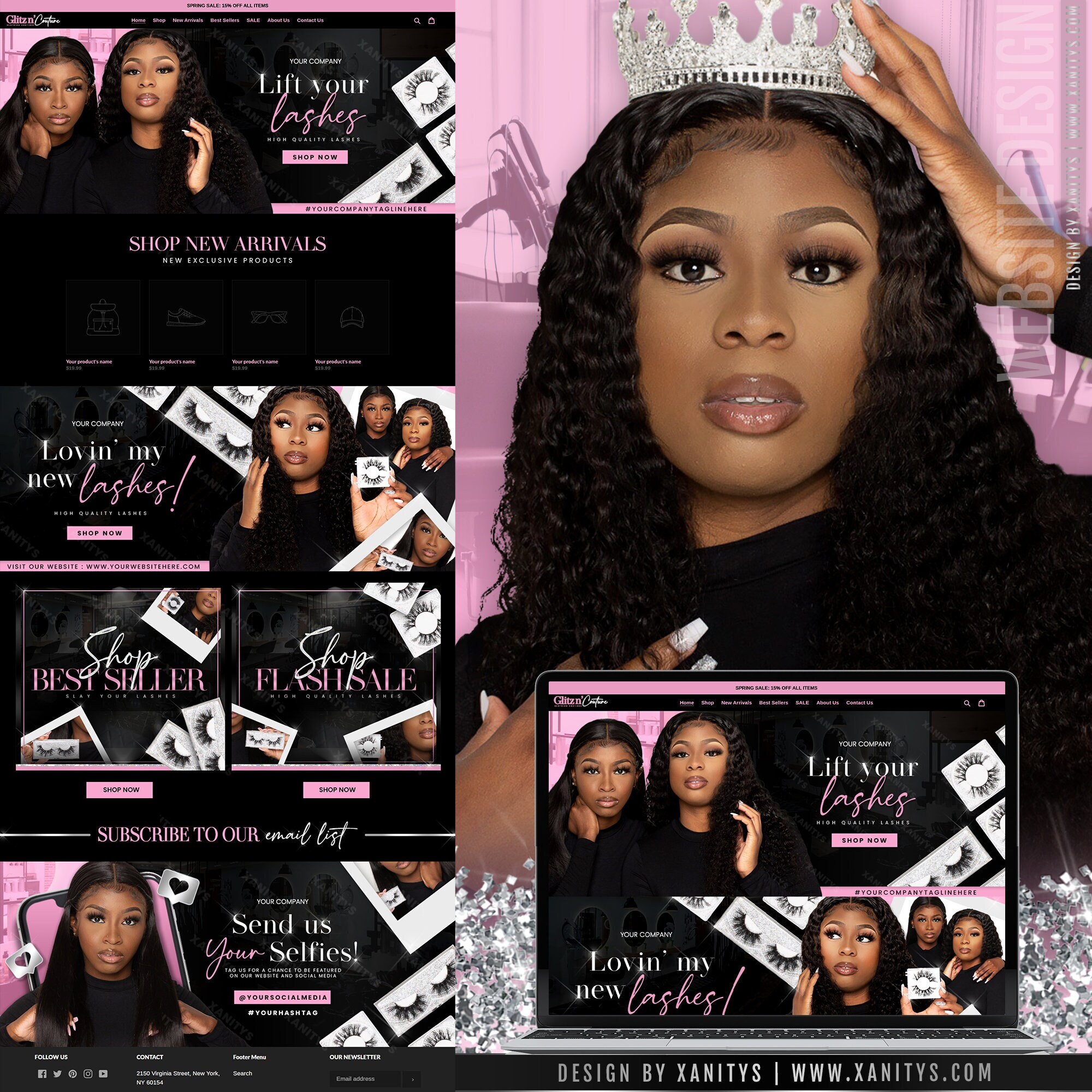 Lash Website Design Lash Extensions Premade Website Lash - Etsy