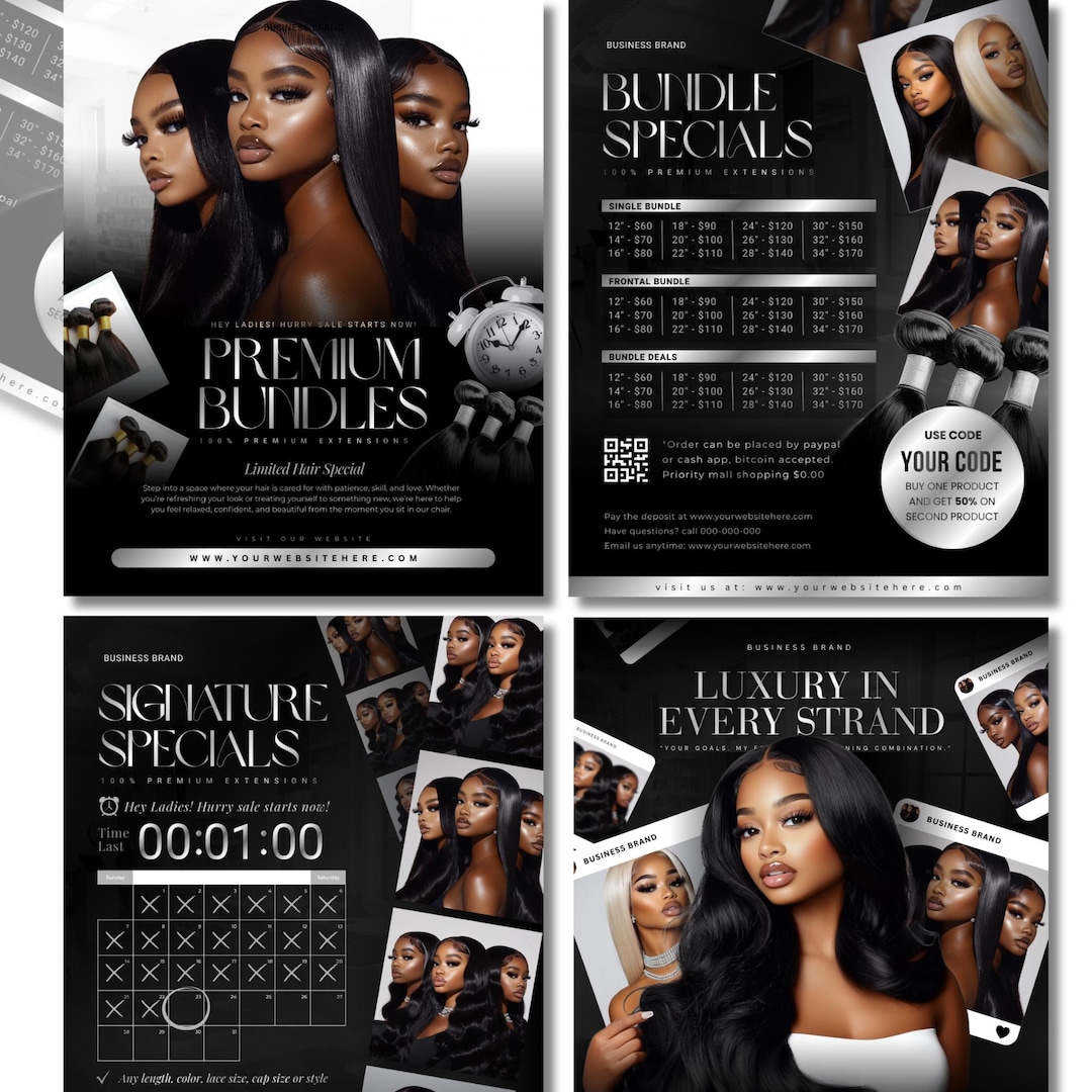 Editable Hair Salon Flyer Template, Marketing Canva Design - Etsy