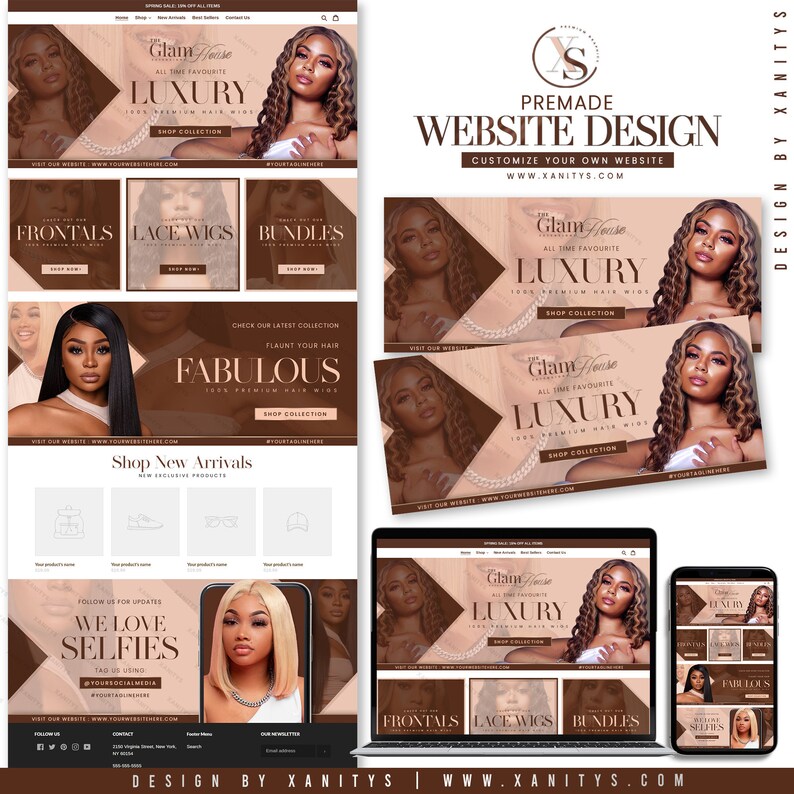 Hair Website Design, Lace Wig Website, Hair Extensions Website, Hair ...