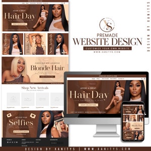 Premade Shopify Website, Hair Extensions, Wig Store Design - Etsy