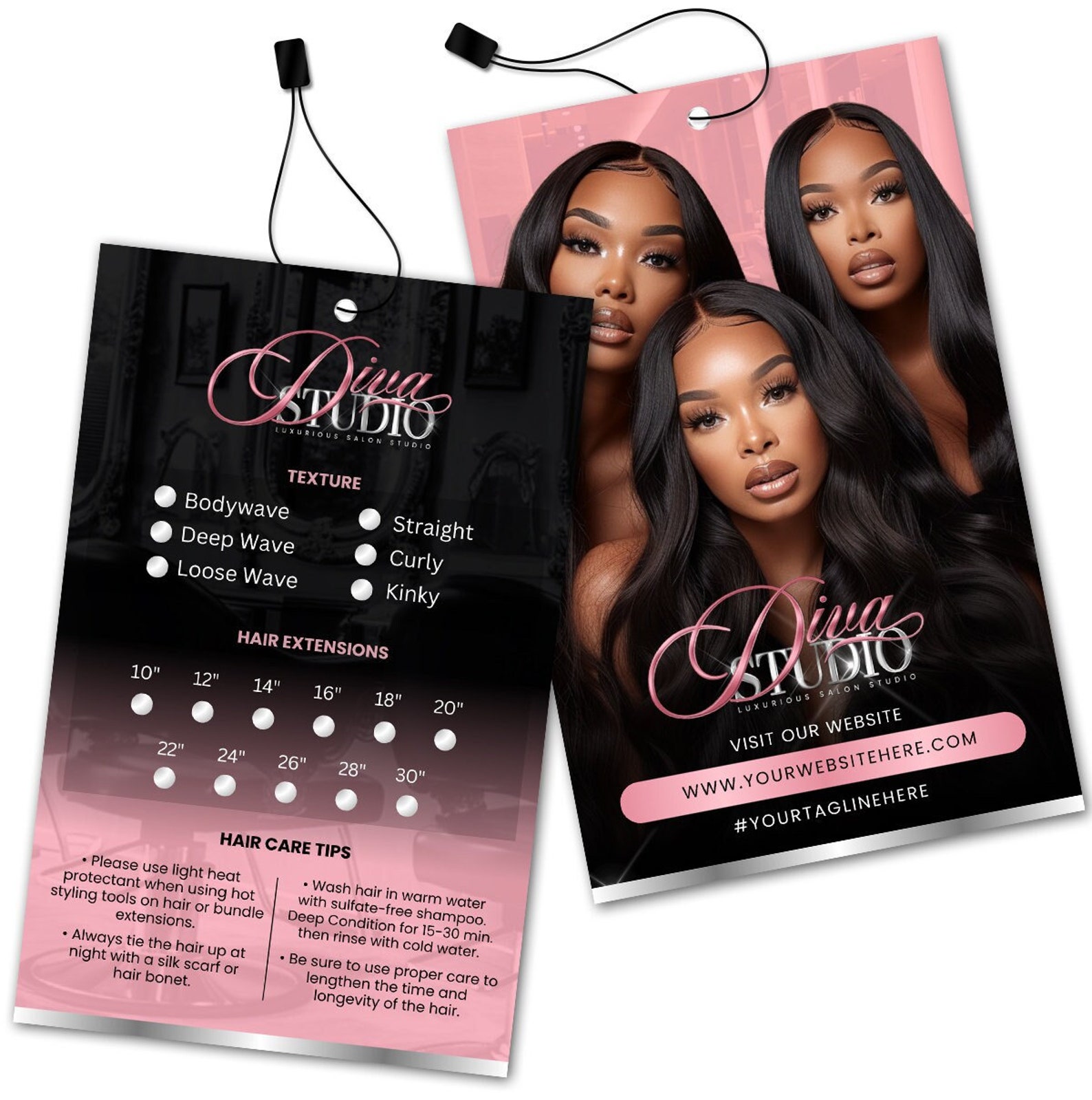 Hair Hang Tag Design, Hair Extensions Hang Tag Design, Hair Bundle Tag ...
