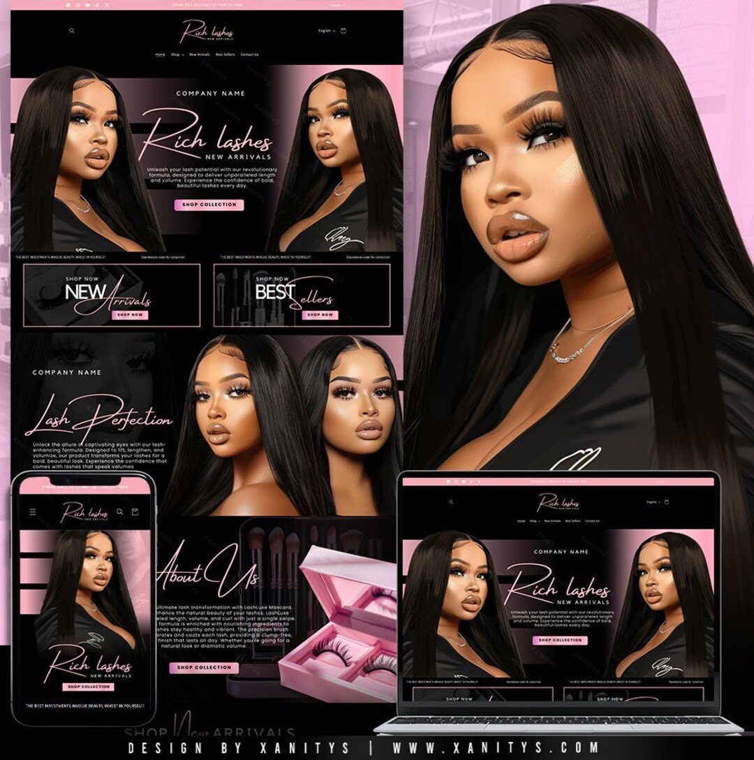 Lash Website Template, Lash Tech Website Design, Lash Extensions ...