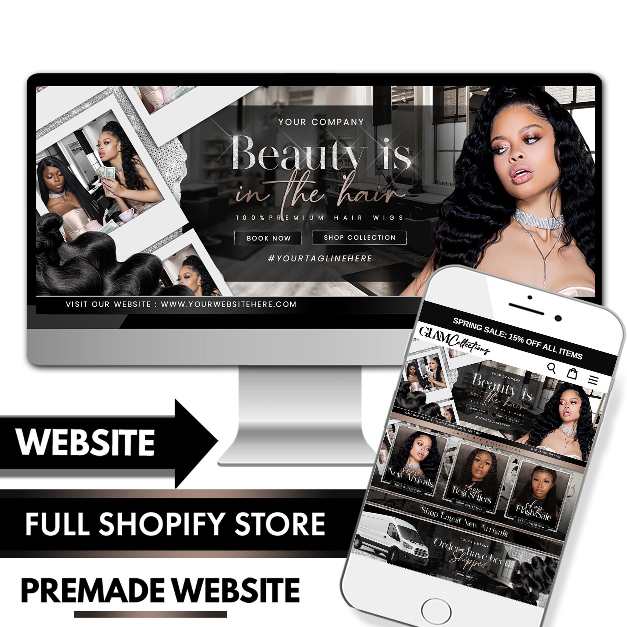 Hair Extensions Website, Hair Wigs Website, Lace Wig Website Design ...