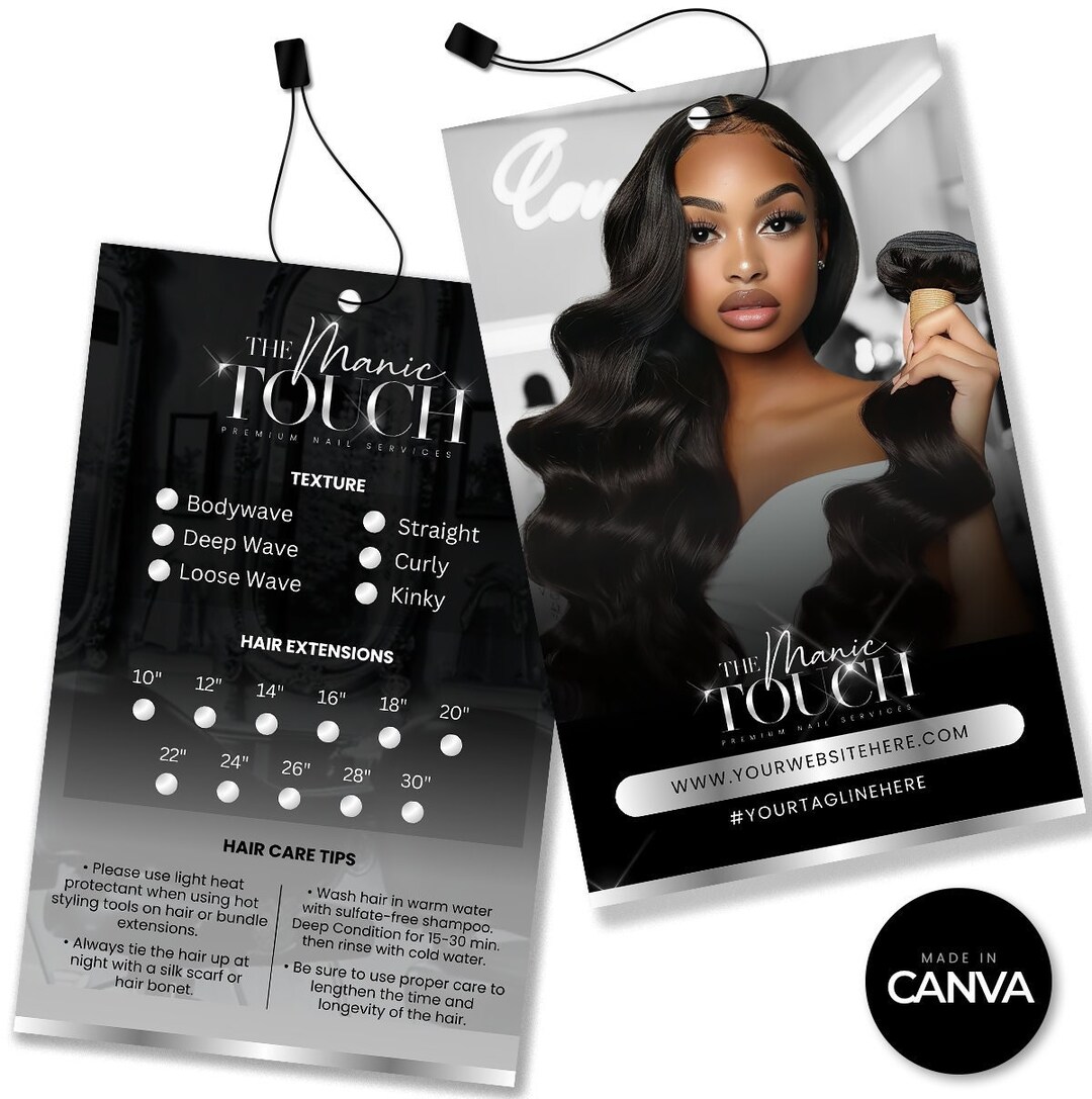 Hair Hang Tag Design, Hair Extensions Hang Tag Design, Hair Bundle Tag ...