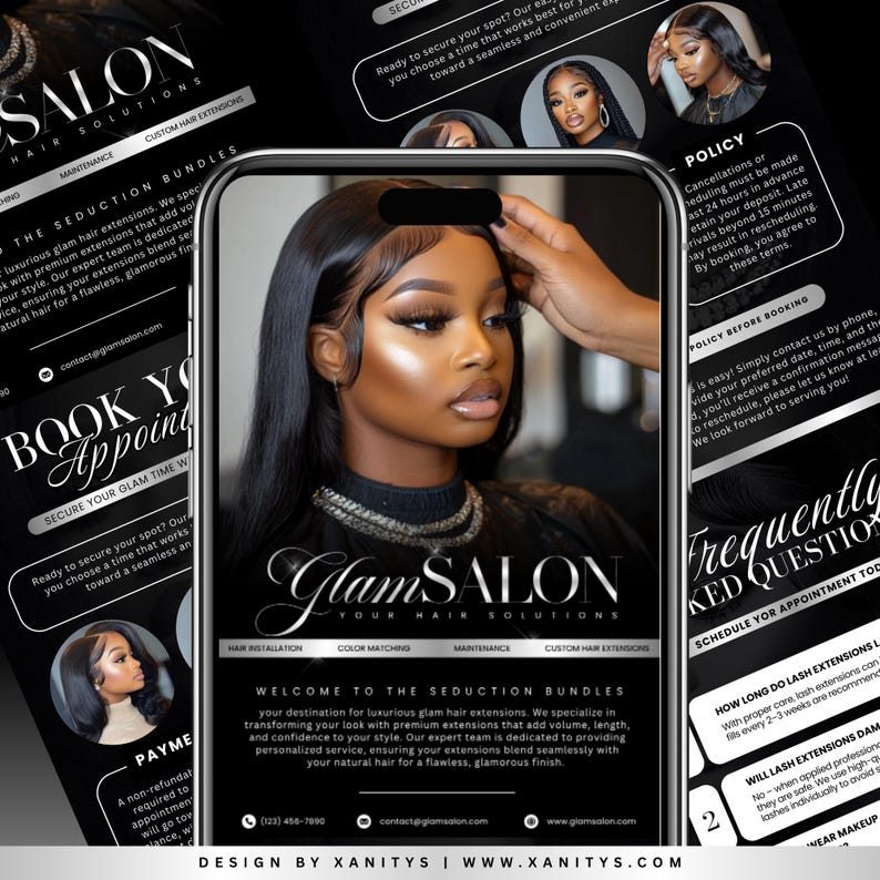 Hair Stylist Acuity Scheduling Website Template, Editable Canva Design ...