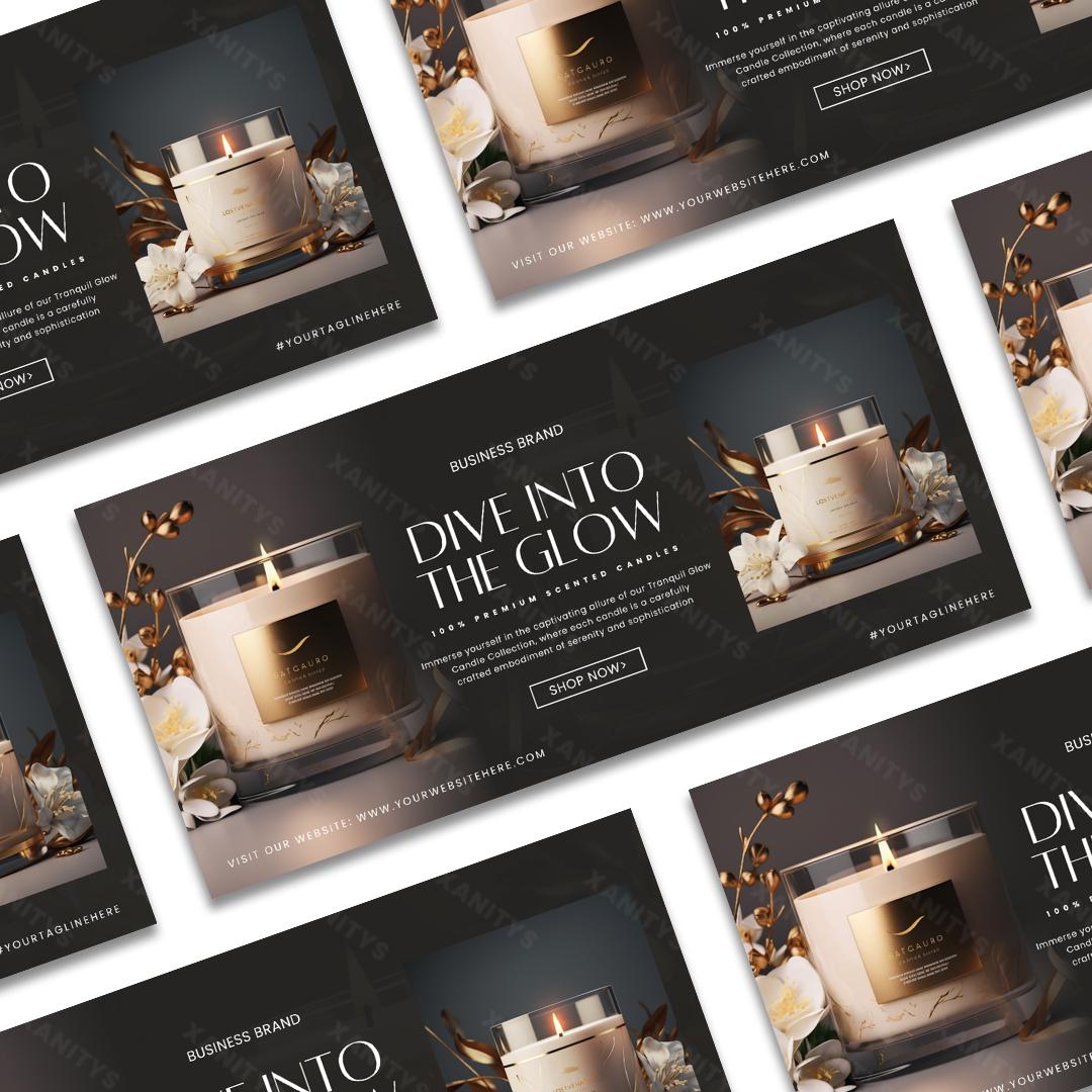 Candle Website Banner Templates, DIY Canva Editable Design (digital ...