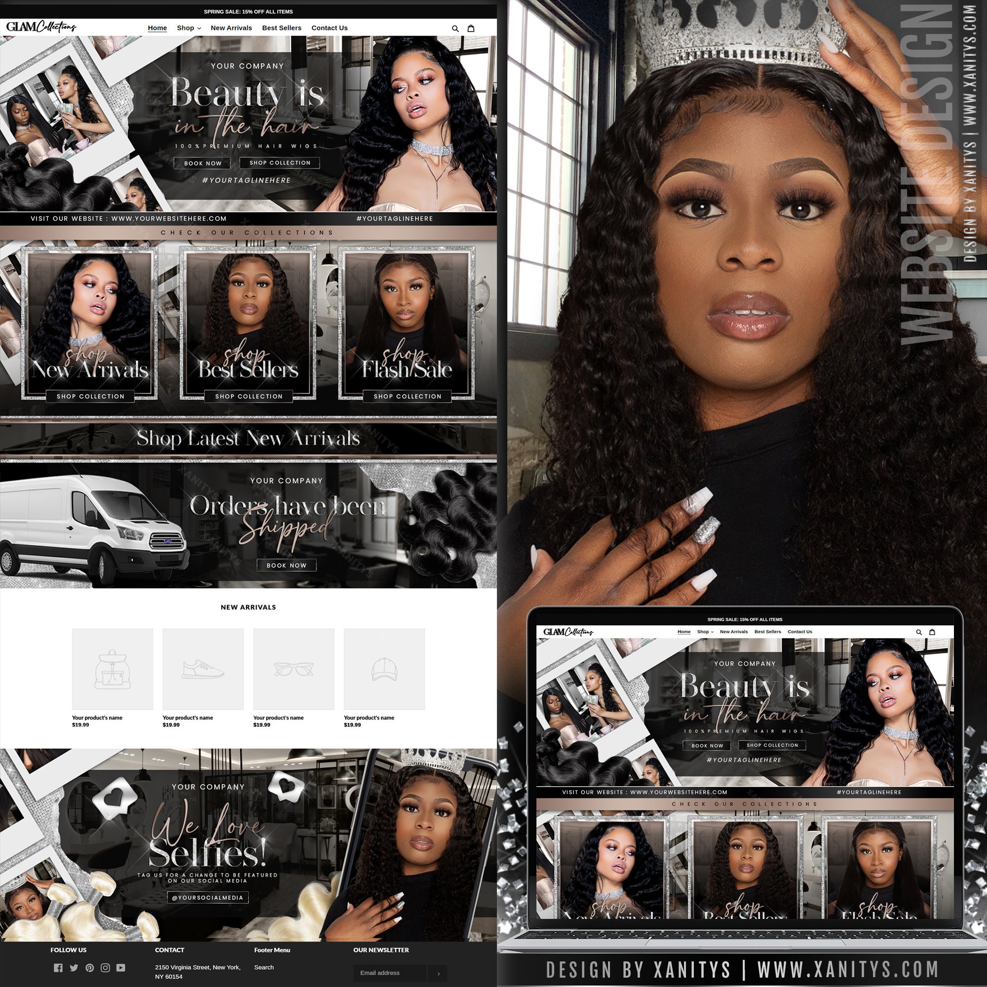 Hair Extensions Website, Hair Wigs Website, Lace Wig Website Design ...