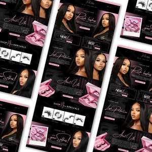 Lash Website Design, Hair Website Template, Cosmetics Website, Hair ...