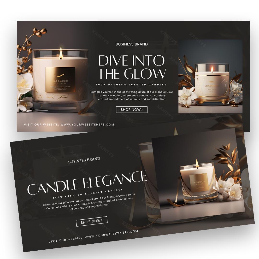 Candle Website Banner Templates, DIY Canva Editable Design (digital ...