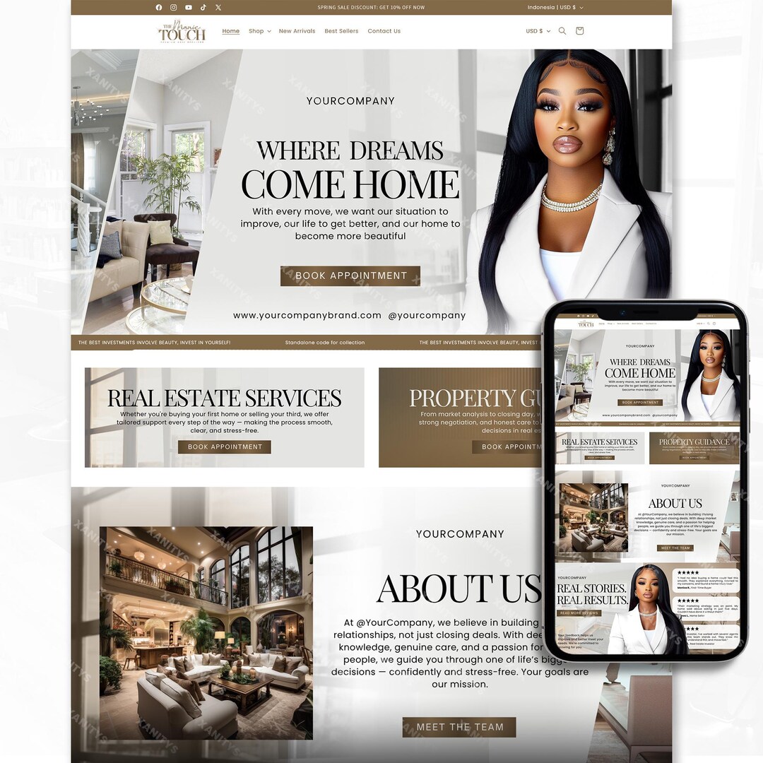 Real Estate Website Template, Realtor Website Banners, Real Estate ...