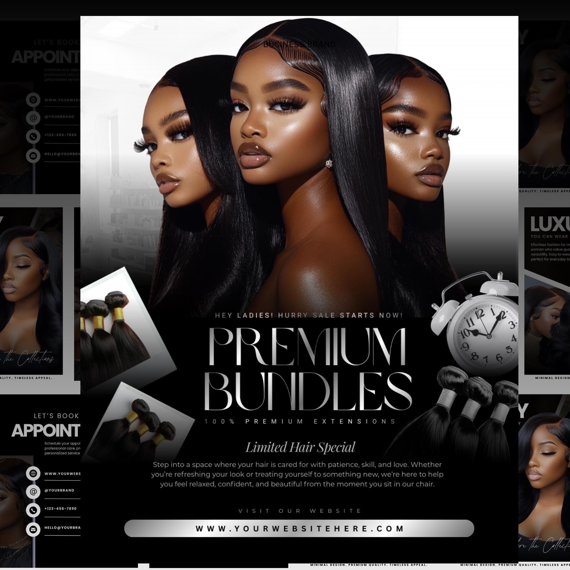 Editable Hair Salon Flyer Template, Marketing Canva Design - Etsy