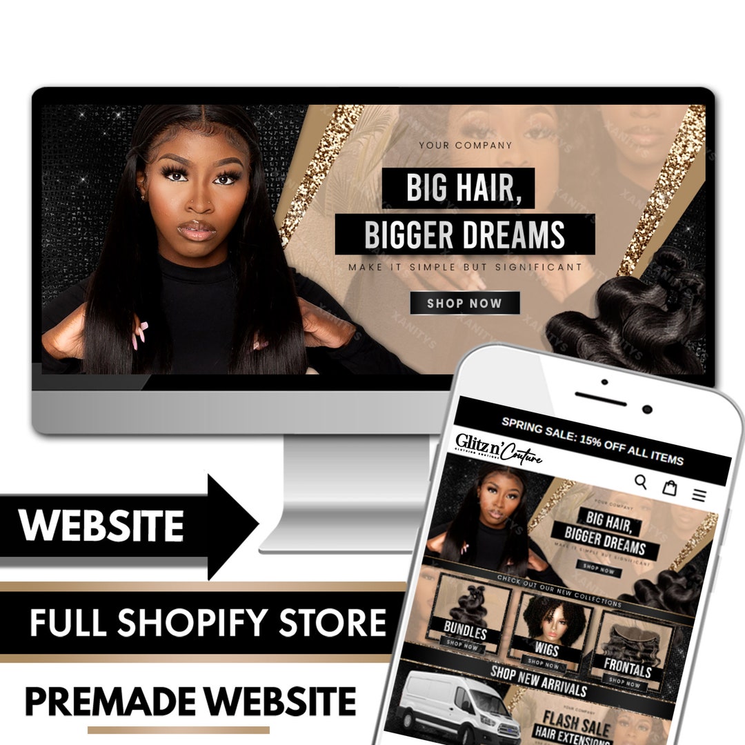 Shopify Hair Website, Wig Website, Hair Extensions Website Design ...