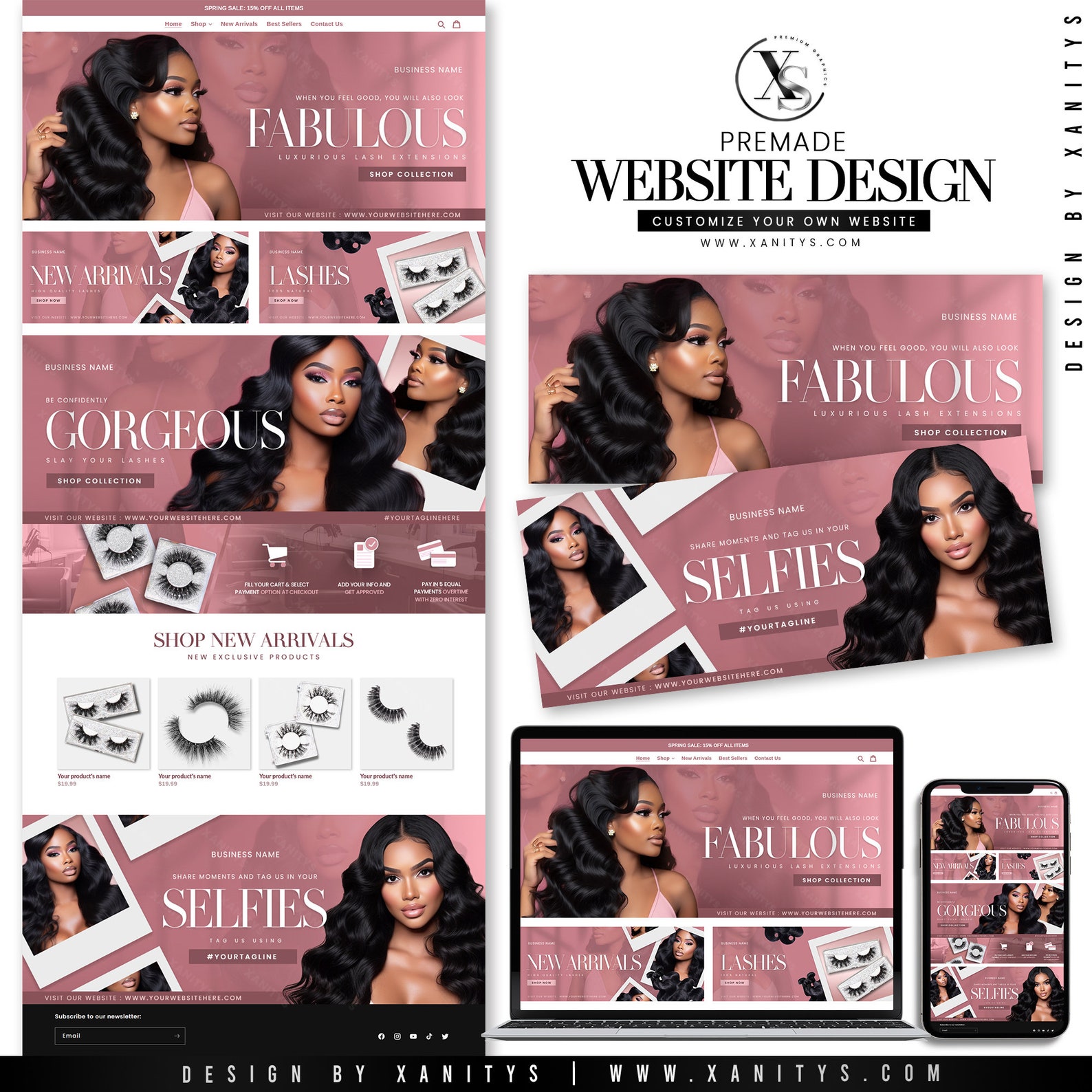 Lash Website Template, Lash Tech Website Design, Lash Extensions ...
